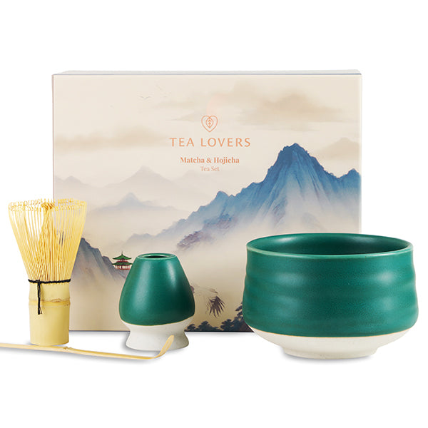 Teal Green Matcha & Hojicha Tea Gift Set – Starter Kit | Tea Lovers